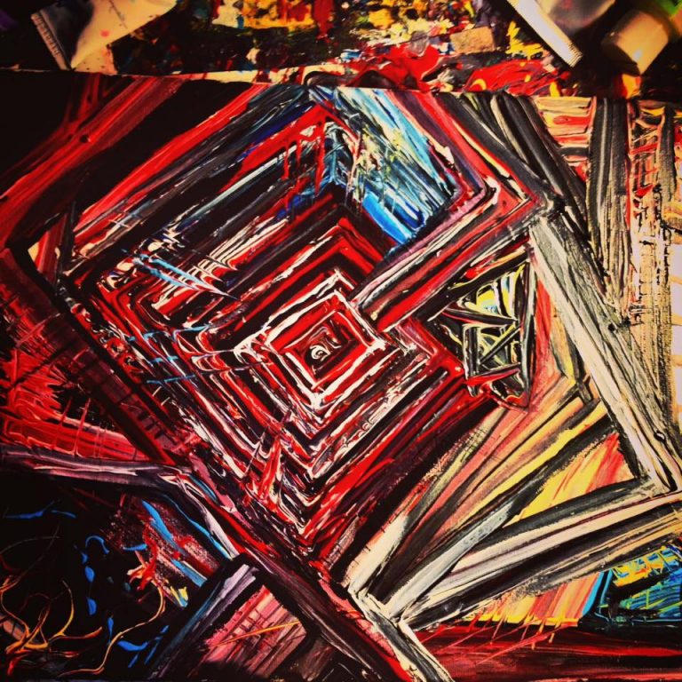 Abstract Boxing - Acrylic on Canvas Painting